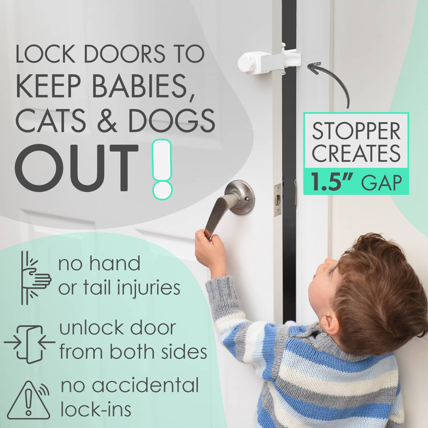 DOORWING® Portable Door Lock for Pet & Child Proofing Doors